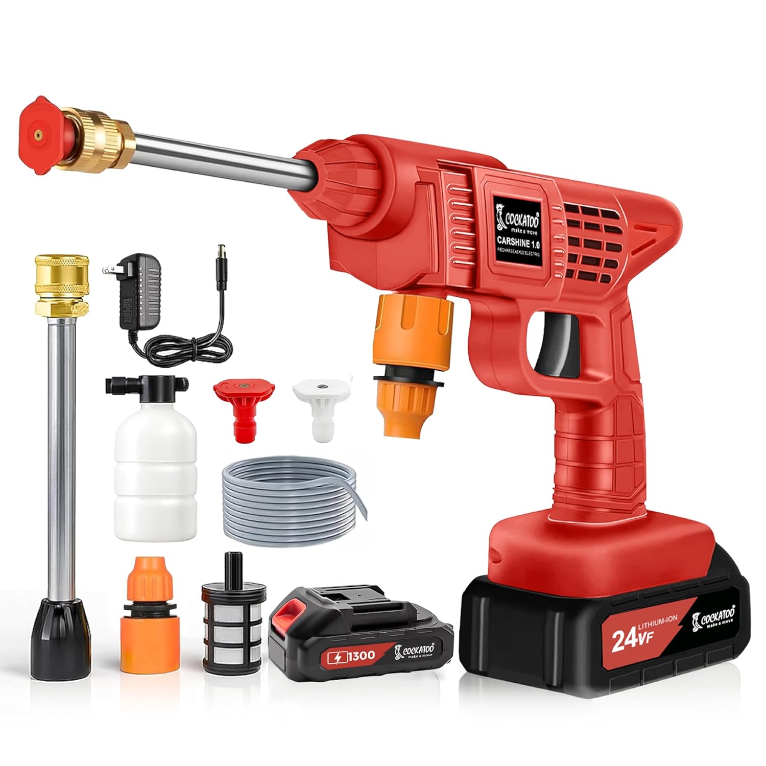 Cockatoo CarShine1.0 | Rechargeable Pressure Washer Gun 21V Double Bat